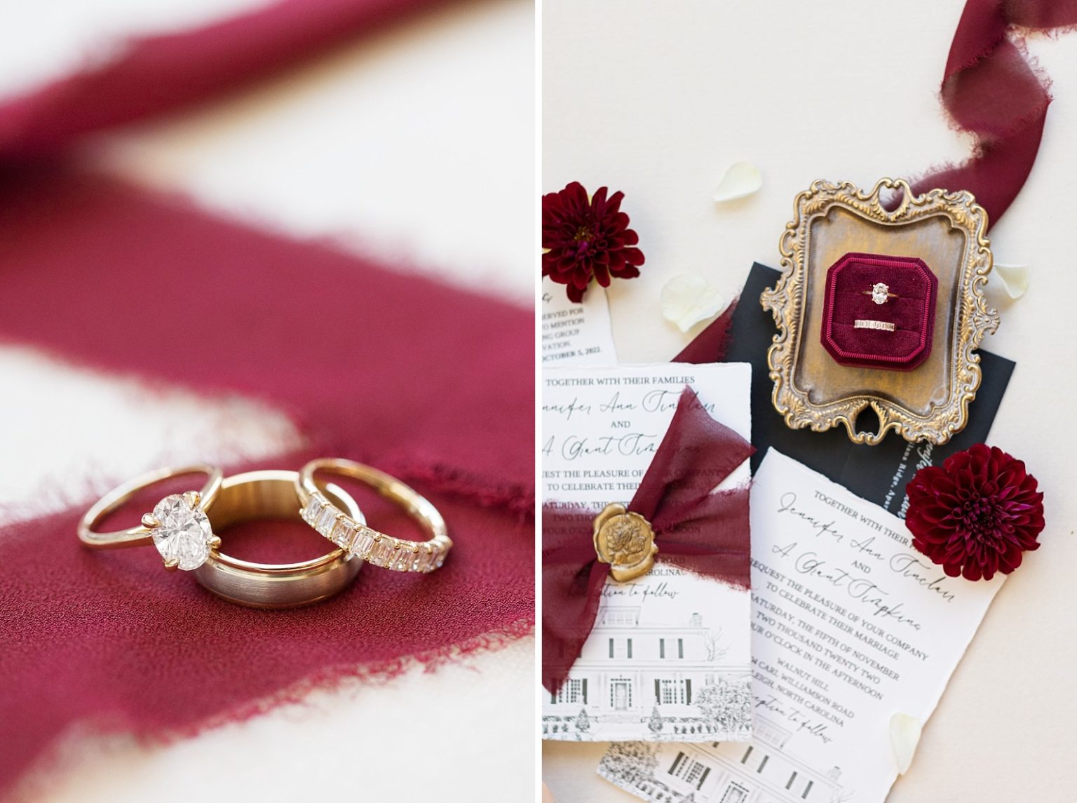 Walnut Hill Wedding with Burgundy and Black Details for Fall