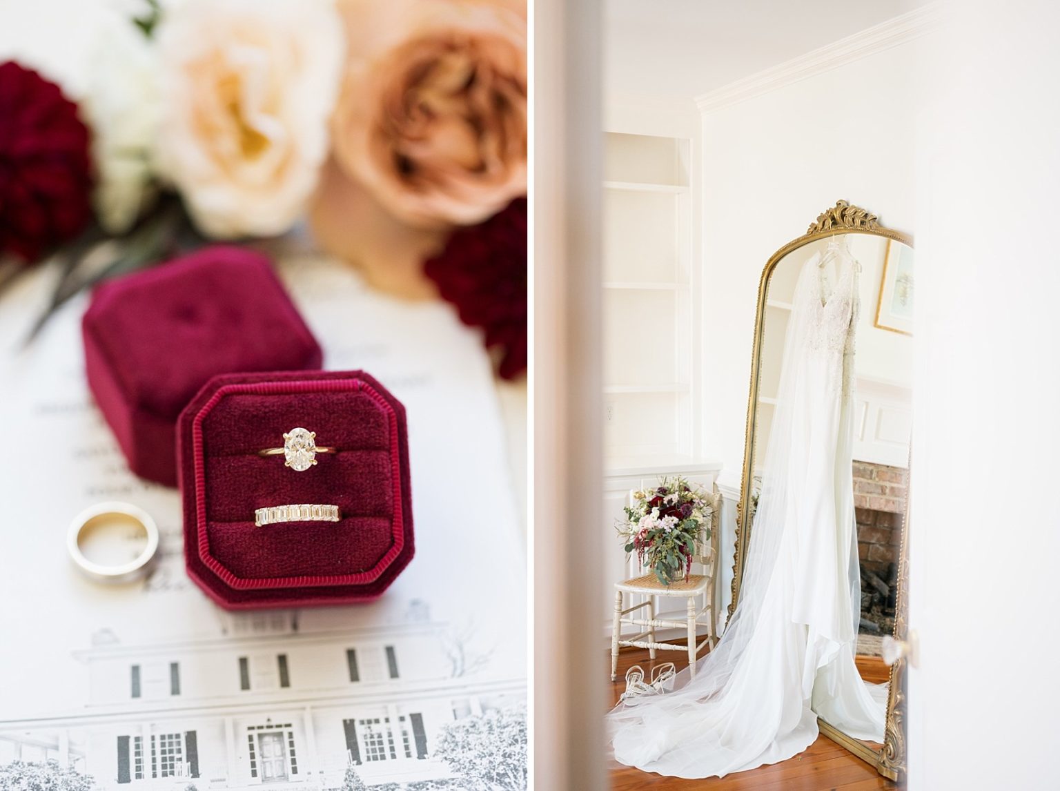 Walnut Hill Wedding with Burgundy and Black Details for Fall
